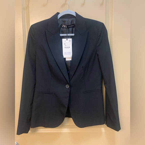 Zara | Jackets & Coats | Nwt Zara Black Basic Blazer | Poshmark